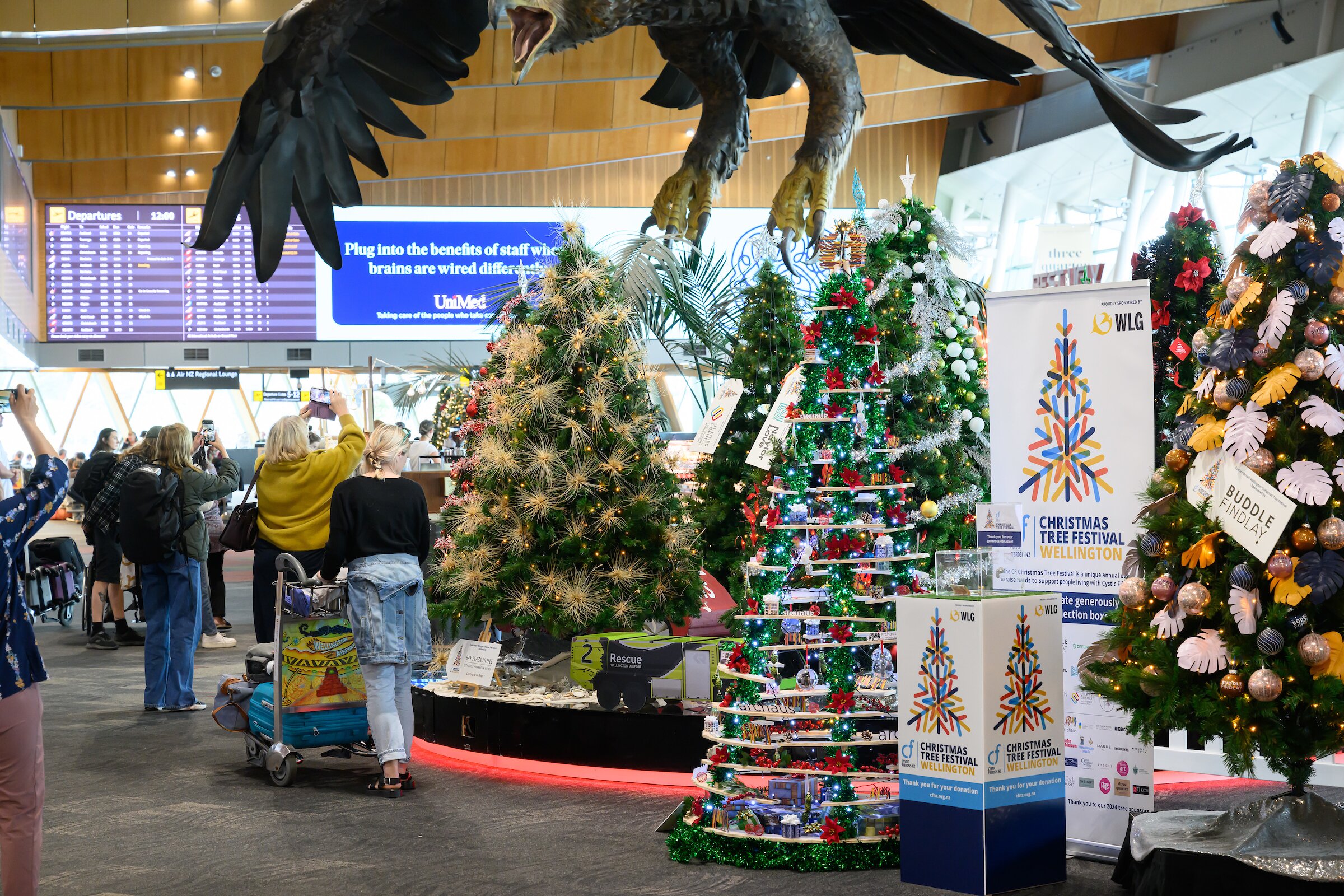 Cystic Fibrosis Christmas Tree festival takes off at Wellington Airport